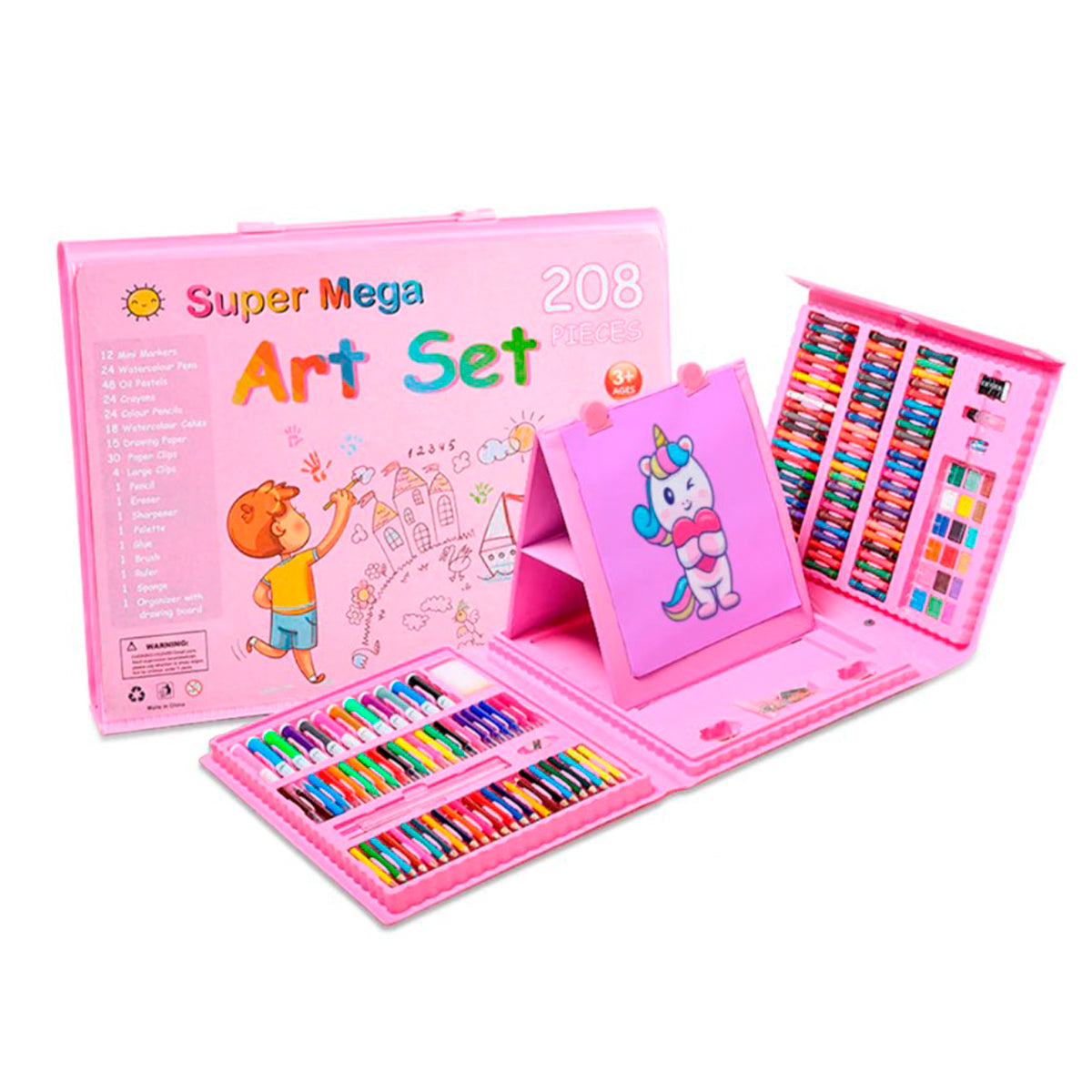 Super Mega Set de Arte y Dibujo 208 piezas